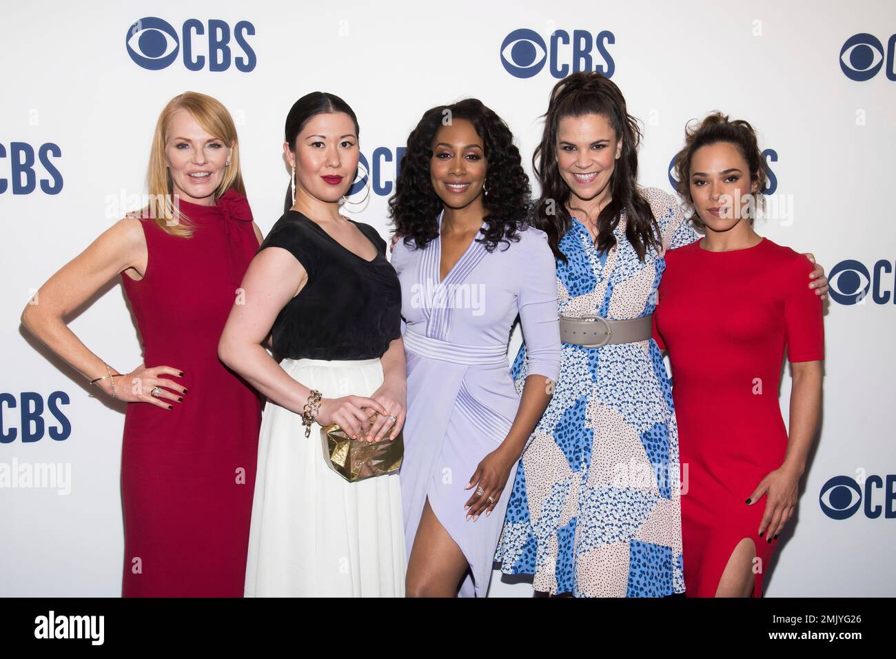 The cast of "All Rise," from left, Marg Helgenberger, Ruthie Ann Miles ...