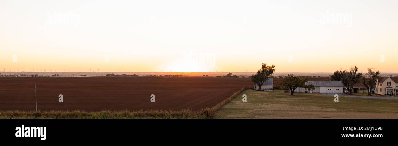 Okarche, Oklahoma, USA - October 17, 2022: Landscape scene of farmland ...