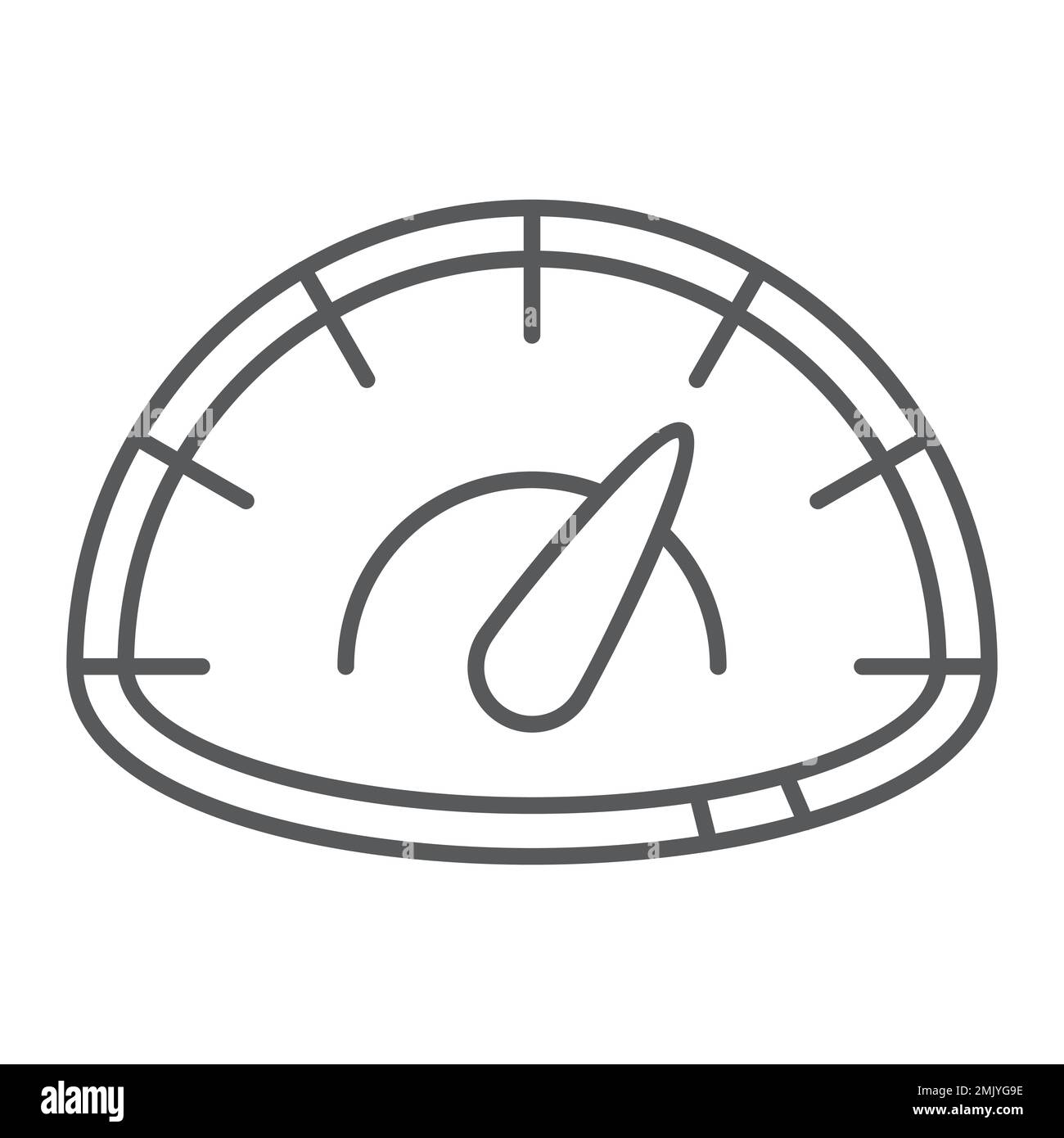 Speedometer thin line icon, speed and measurement, car panel sign ...