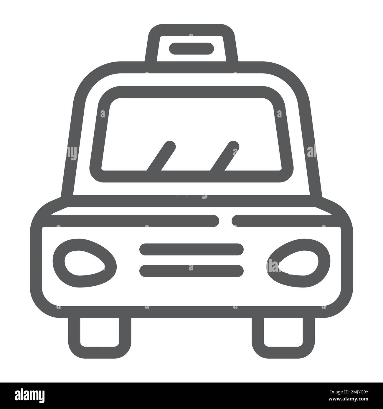 Taxi line icon, transport and car, cab sign, vector graphics, a linear ...
