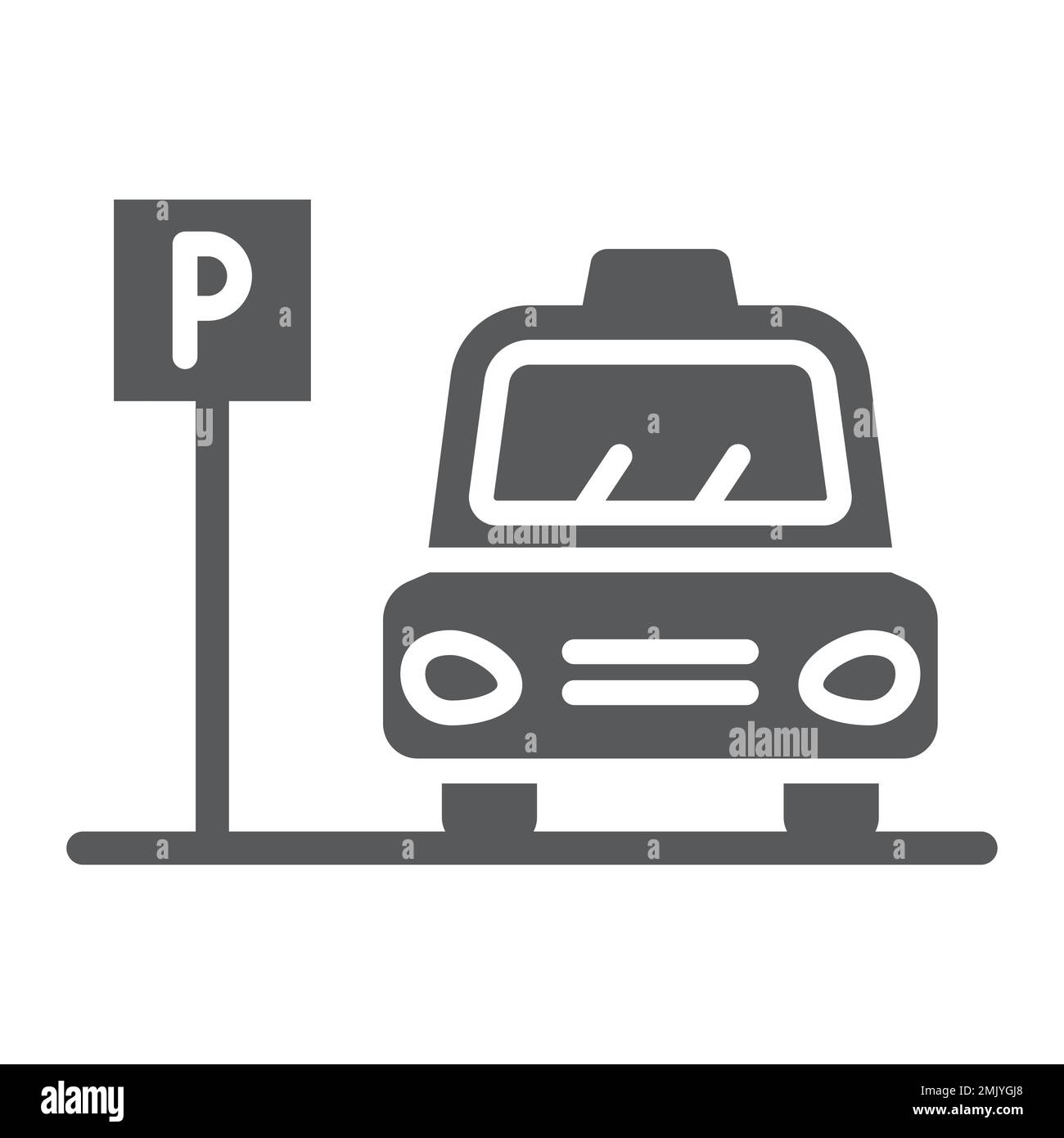 Parking glyph icon, auto and place, car zone sign, vector graphics, a ...