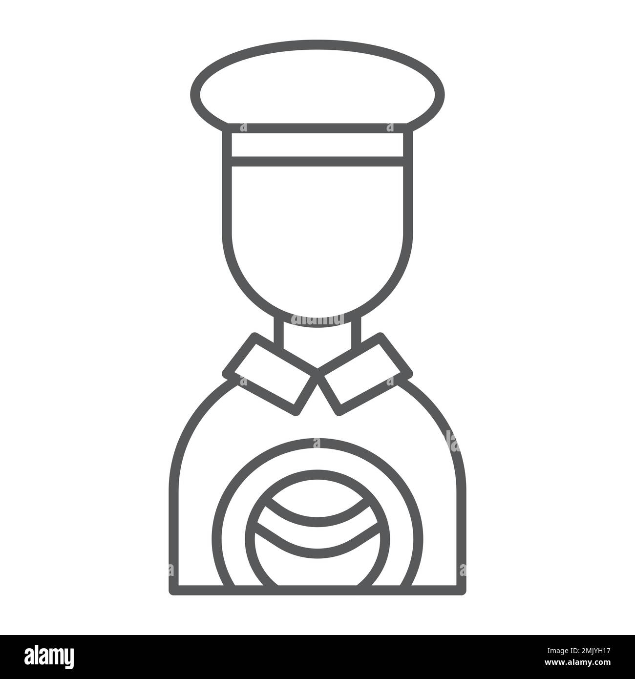 Taxi driver thin line icon, person and car, cab driver sign, vector ...