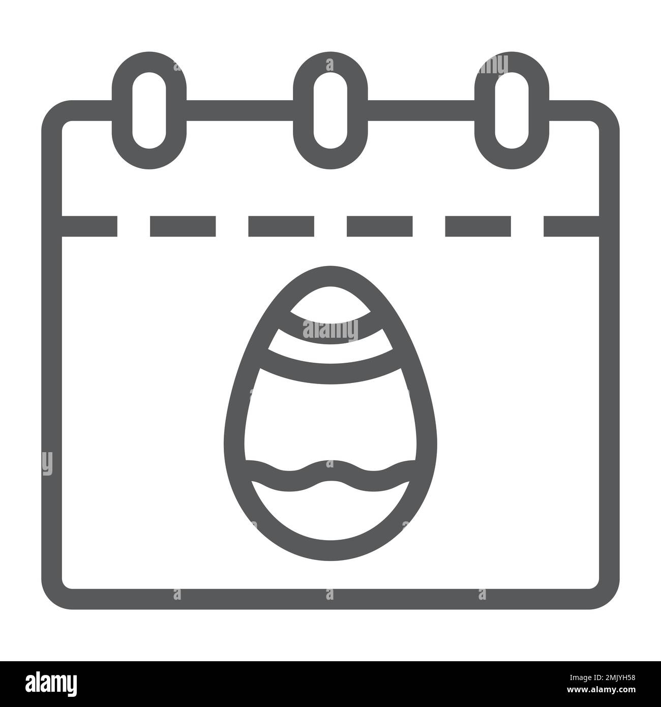 Easter calendar line icon, date and easter, easter day sign, vector ...