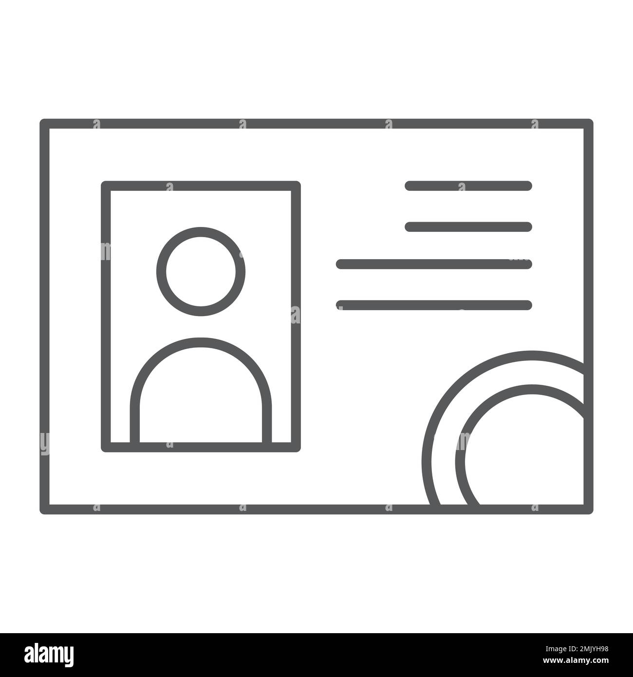 Driver license line icon, documents and card, identification sign ...