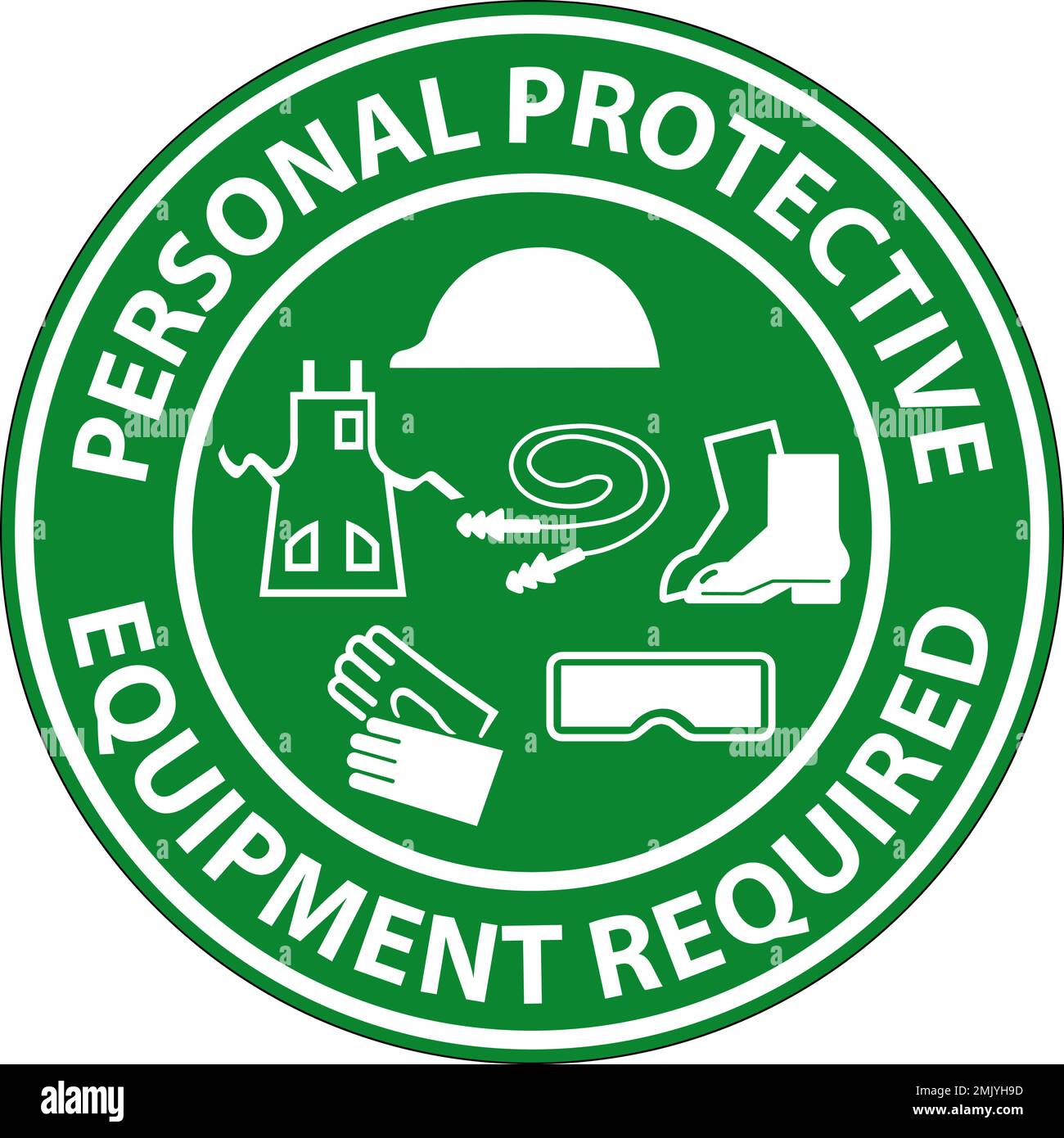 Floor Sign, Personal Protective Equipment Required Stock Vector Image ...