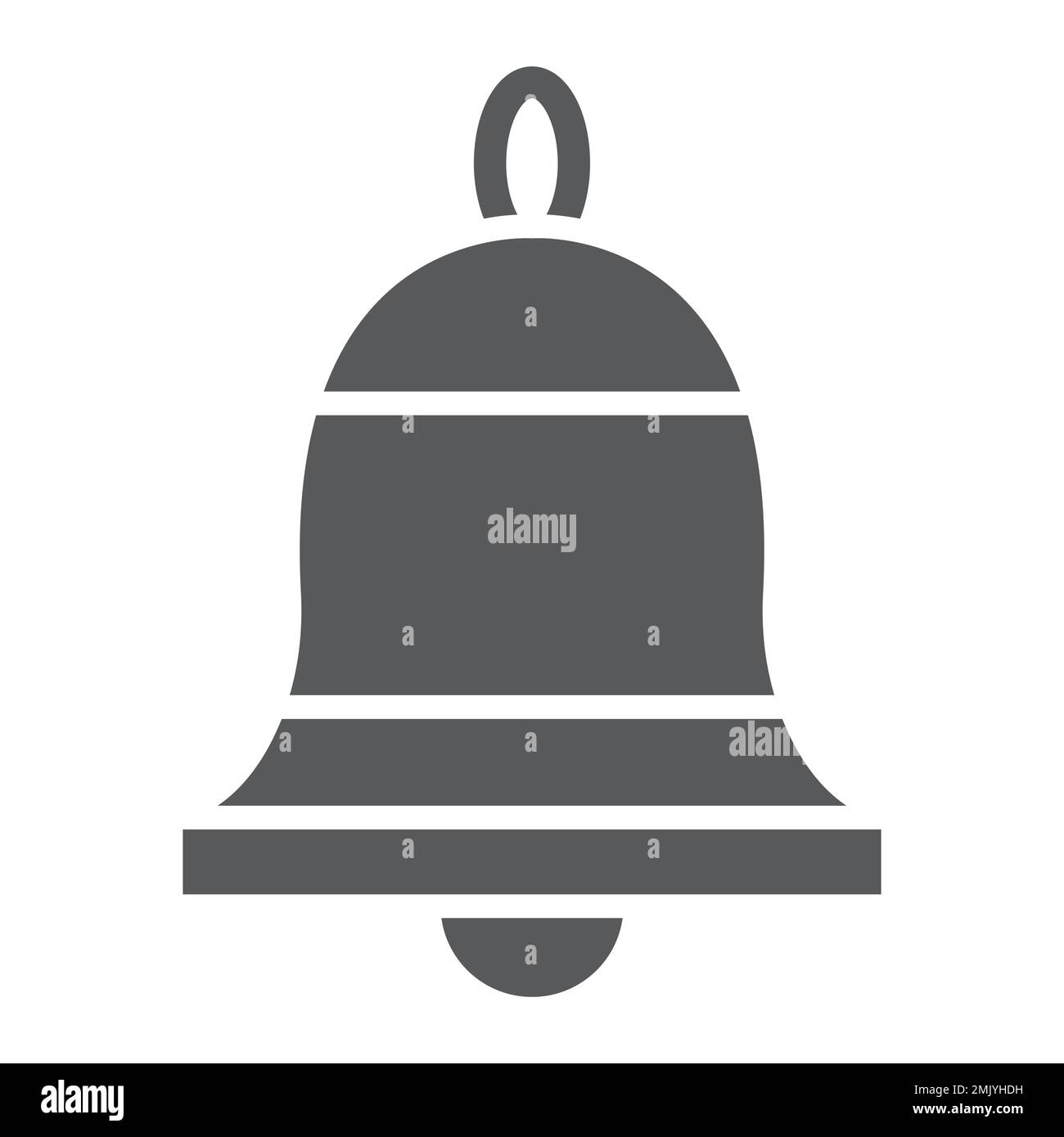 Bell glyph icon, ring and alert, alarm sign, vector graphics, a solid ...