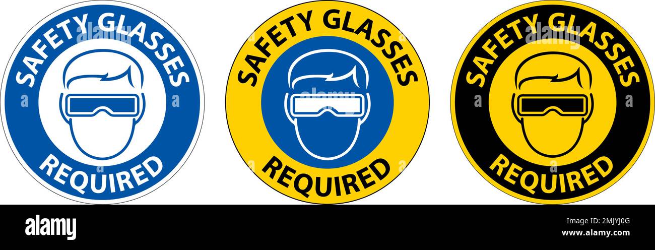 Floor Sign, Safety Glasses Required Stock Vector Image & Art - Alamy