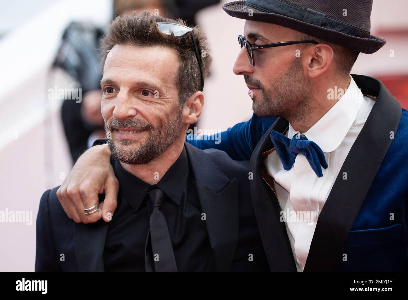 Mathieu Kassovitz and Jean Rene aka JR pose for photographers upon ...
