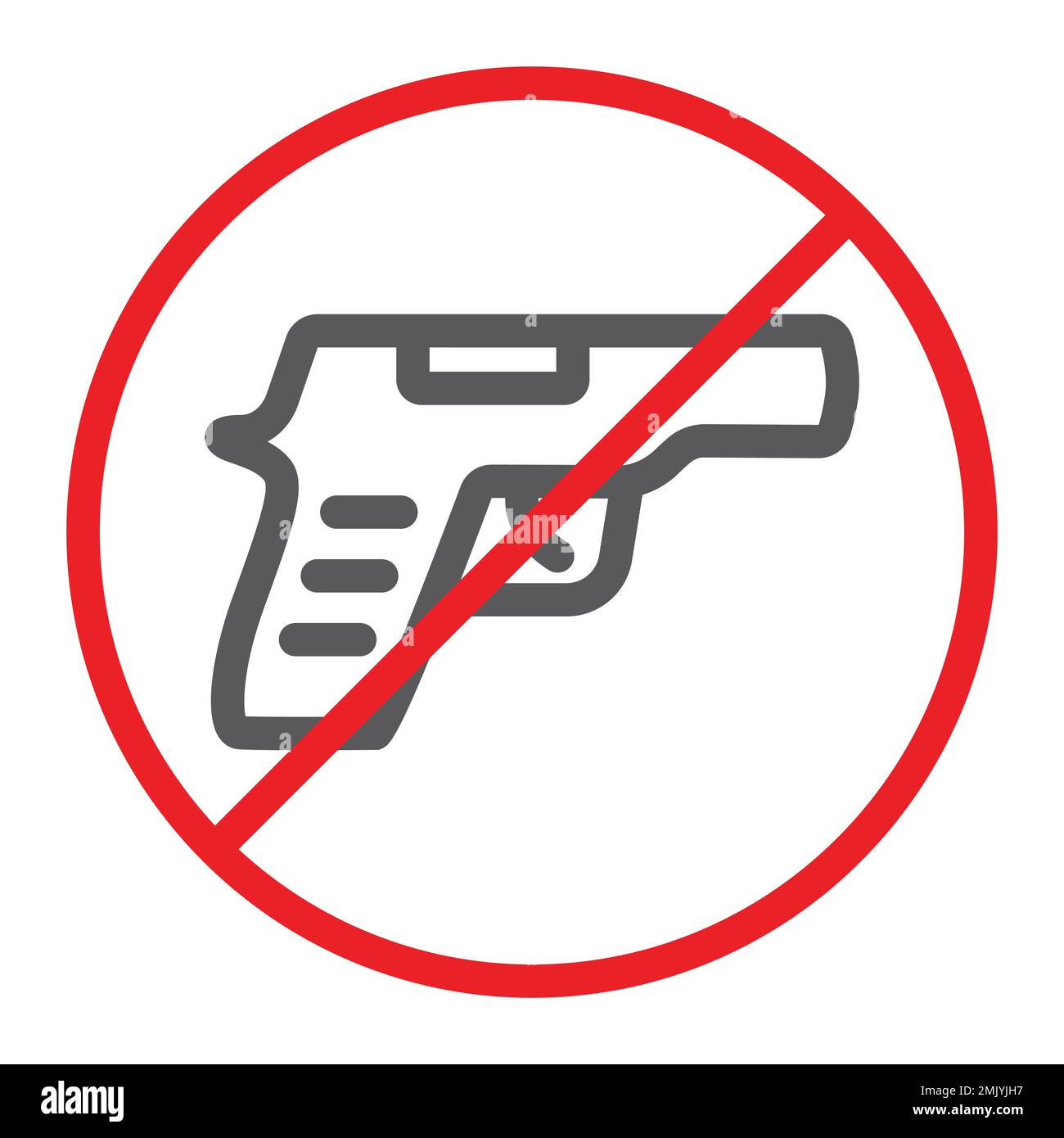 No gun line icon, prohibited and restriction, no weapon sign, vector ...