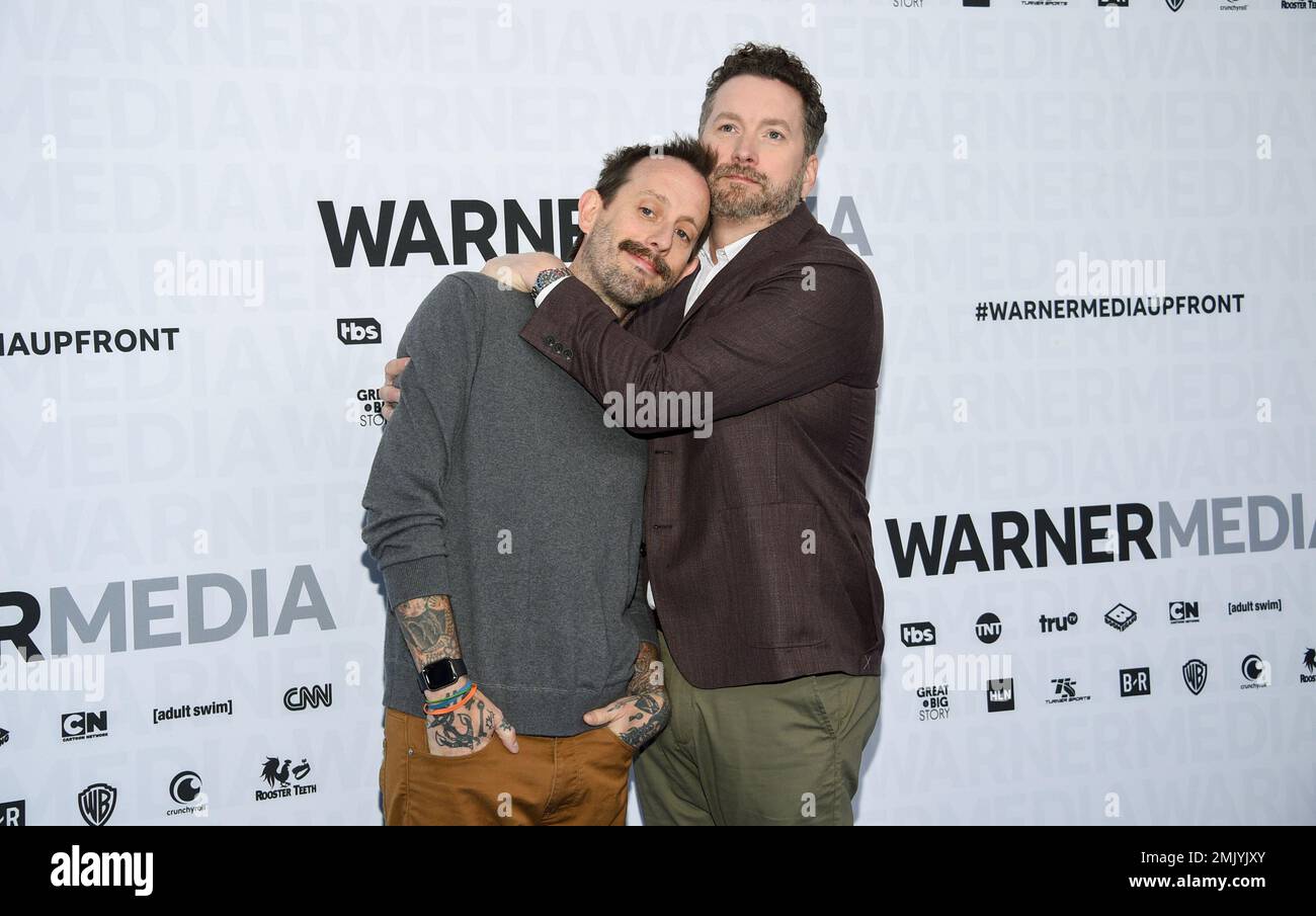 Rooster Teeth co-founders Geoff Ramsey, left, and Burnie Burns attend ...