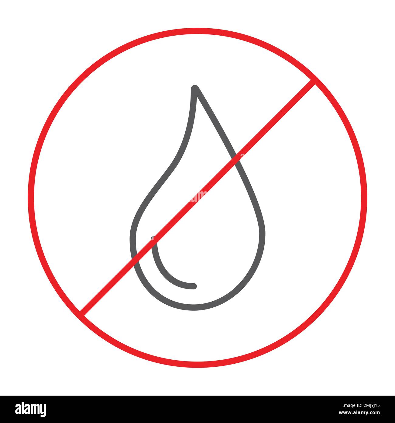 No water thin line icon, prohibited and liquid, no aqua sign, vector ...