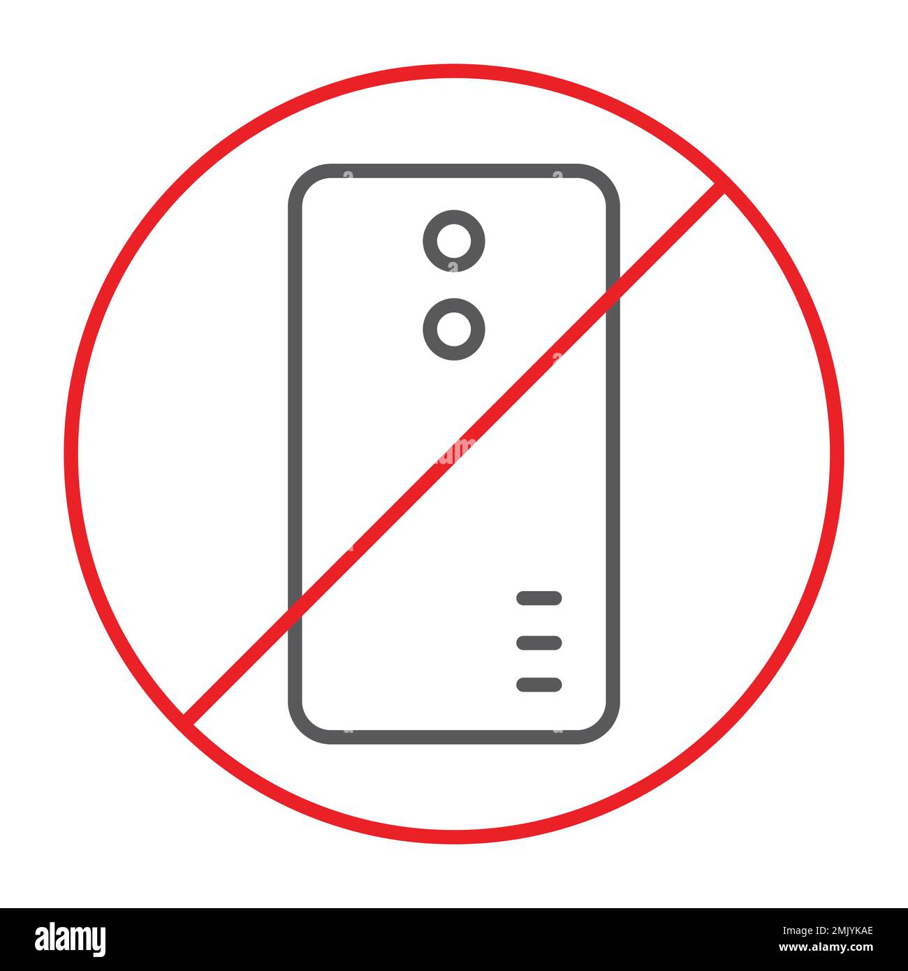 No phone thin line icon, prohibited and ban, no call sign, vector ...