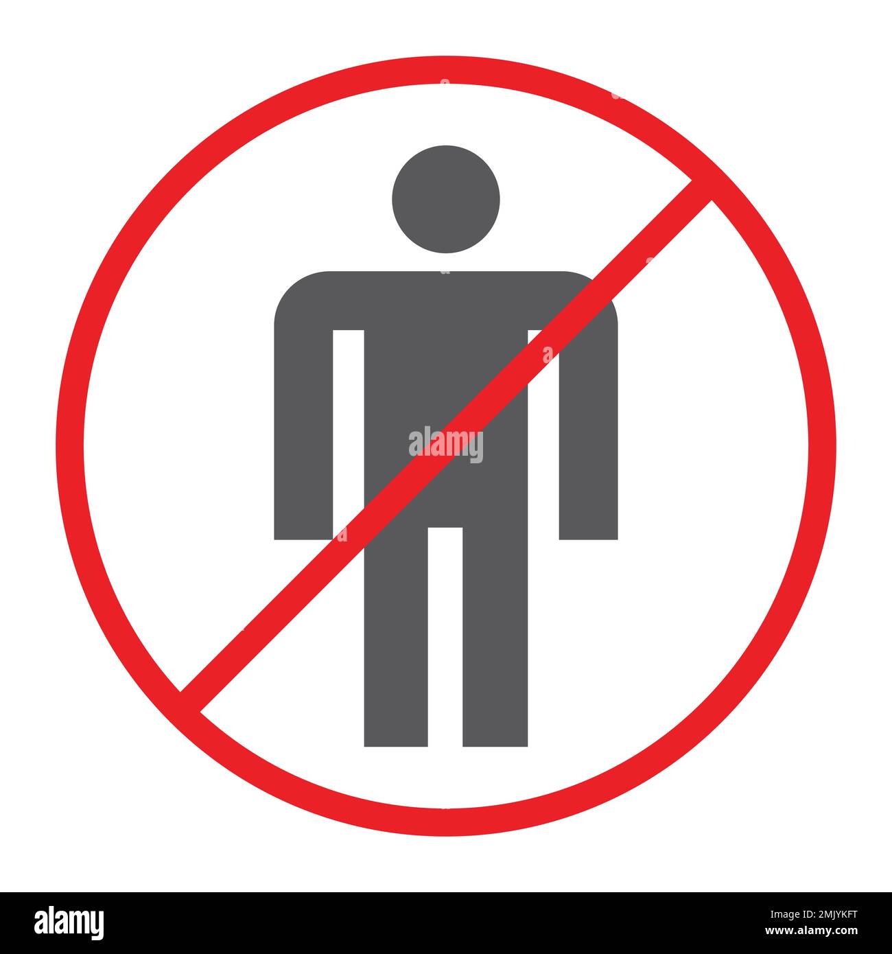 No people icon, prohibited and ban, no human sign, vector graphics, a ...