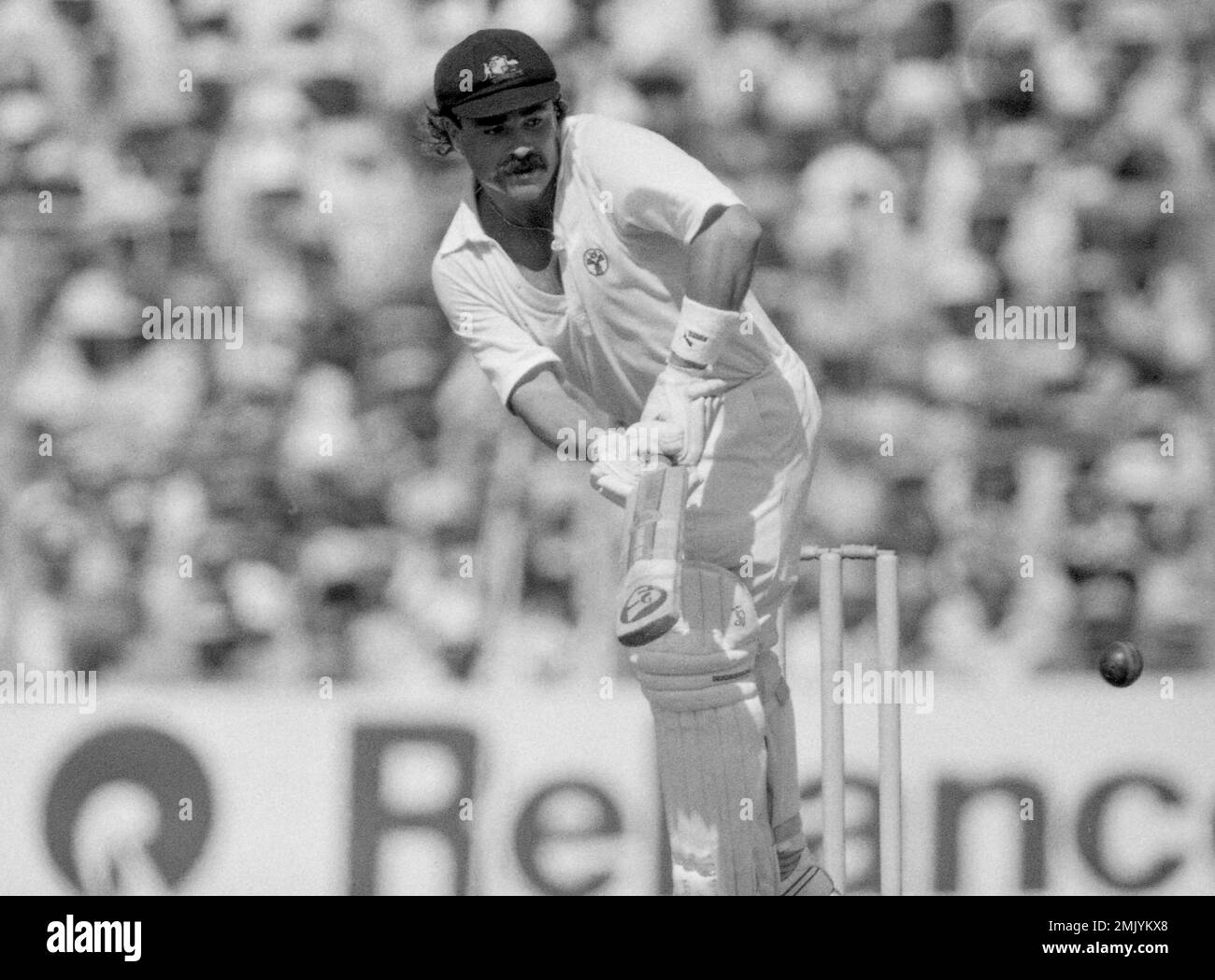 Australian David Boon bats against England in the final of the 1987 ...