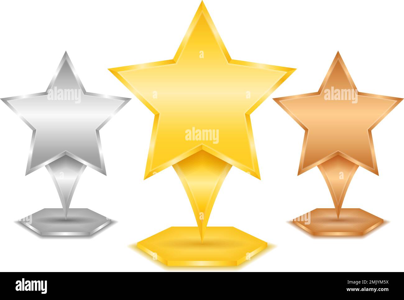 Golden, silver and bronze stars, vector eps10 illustration Stock Vector ...