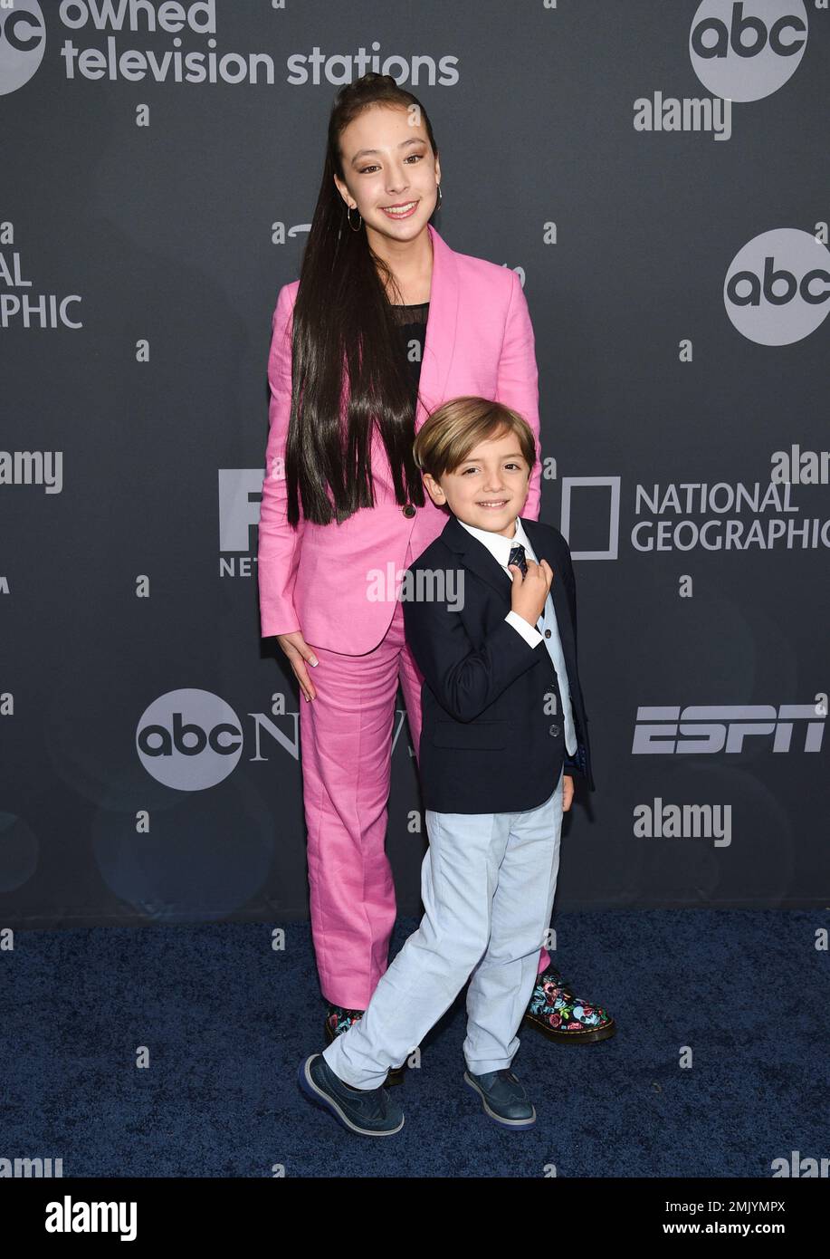 Actors Aubrey Anderson-Emmons, left, and Jeremy Maguire attend the Walt ...