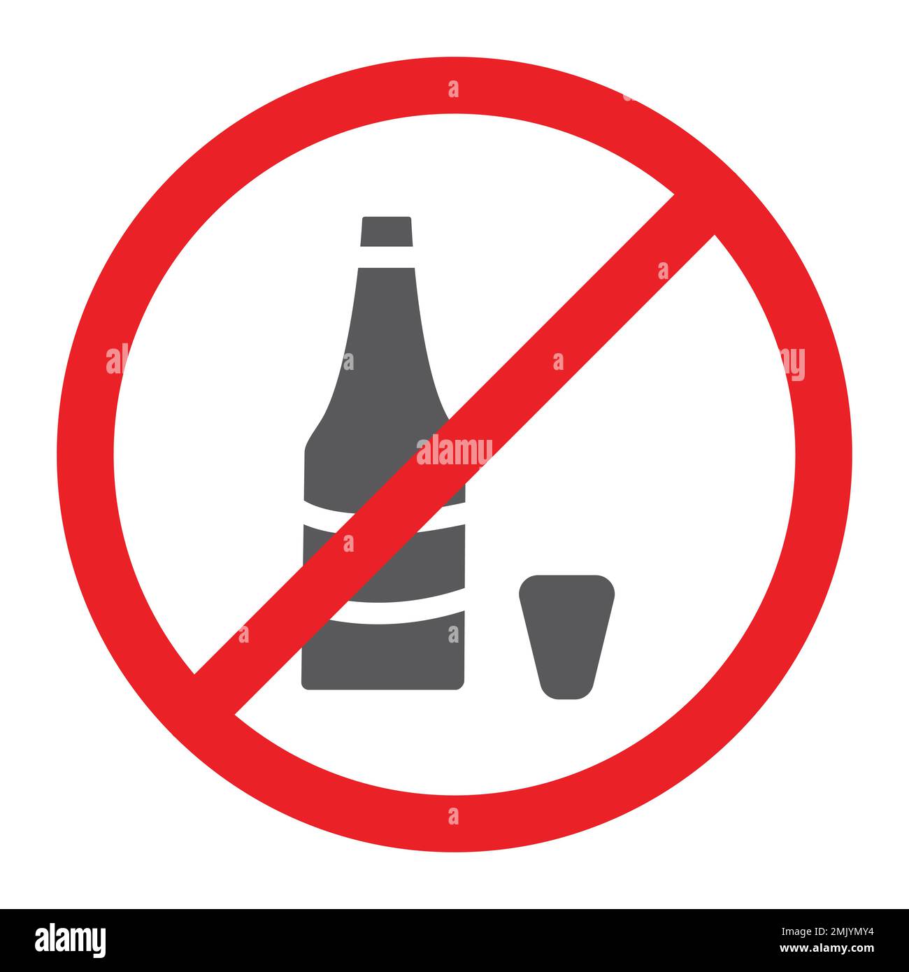 No alcohol glyph icon, prohibited and ban, no drink sign, vector ...