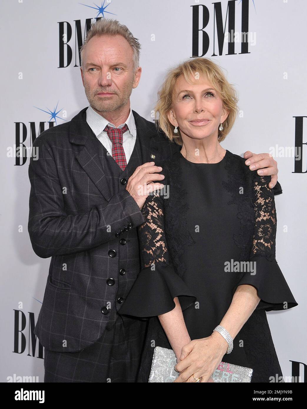 Sting, left, and Trudie Styler arrive at the 67th annual BMI Pop Awards ...