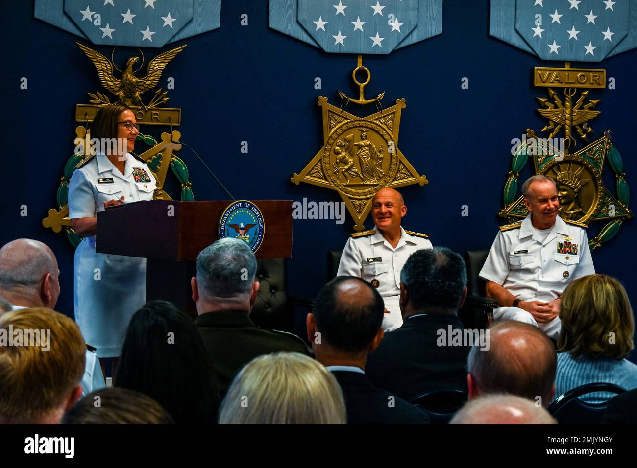 WASHINGTON (Sept. 2, 2022) – Adm. Lisa Franchetti delivers remarks ...