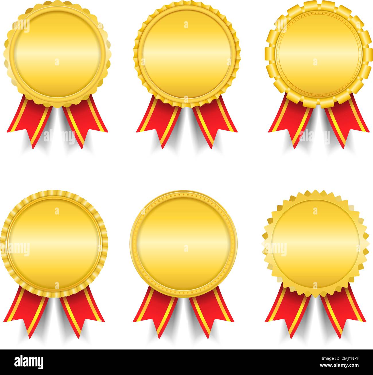 Set of different golden medals, vector eps10 illustration Stock Vector ...