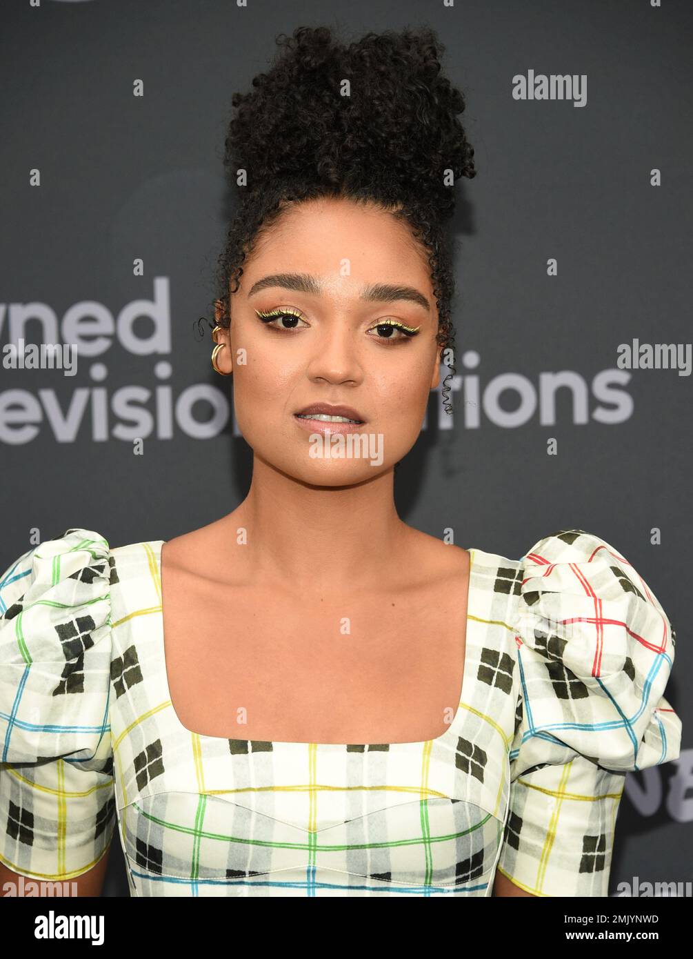 Aisha Dee attends the Walt Disney Television 2019 upfront at Tavern on ...