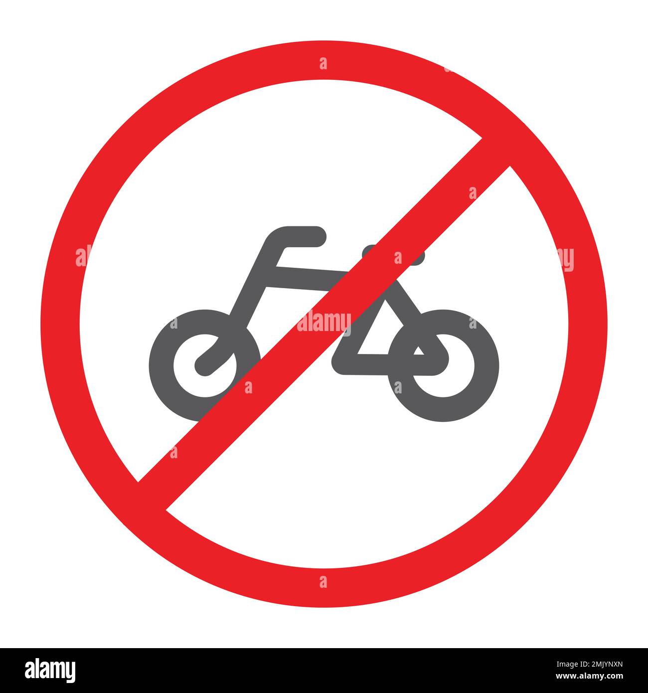 No bicycle glyph icon, prohibited and regulation, no cycle sign, vector graphics, a solid ...