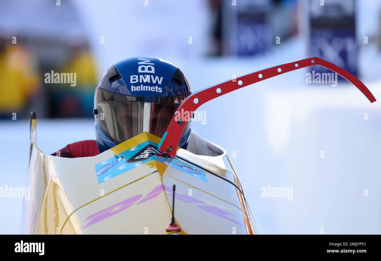 28 January 2023, Switzerland, St. Moritz: Bobsleigh, World Championship ...