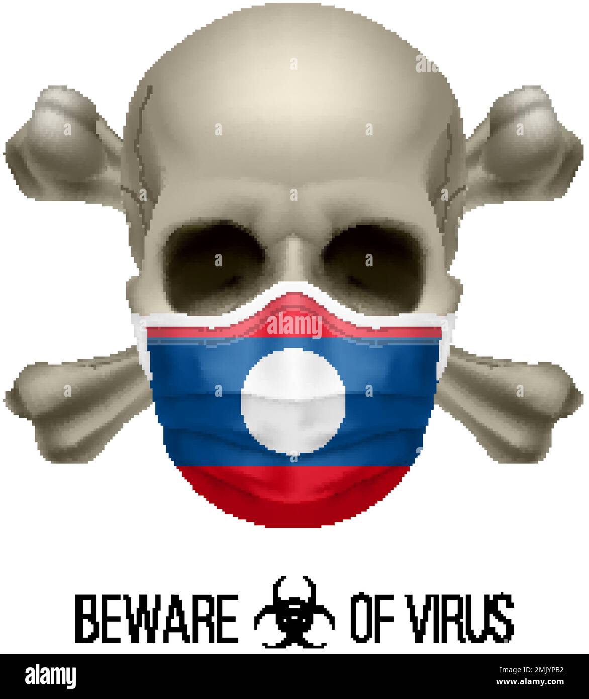 Human Skull with Crossbones and Surgical Mask in the Color of National ...
