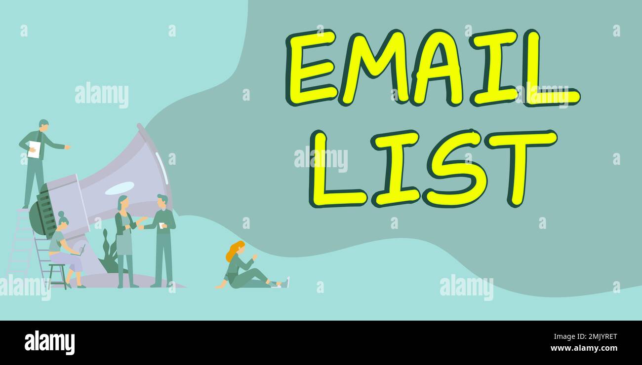 Inspiration showing sign Email List. Word Written on Contacts ...