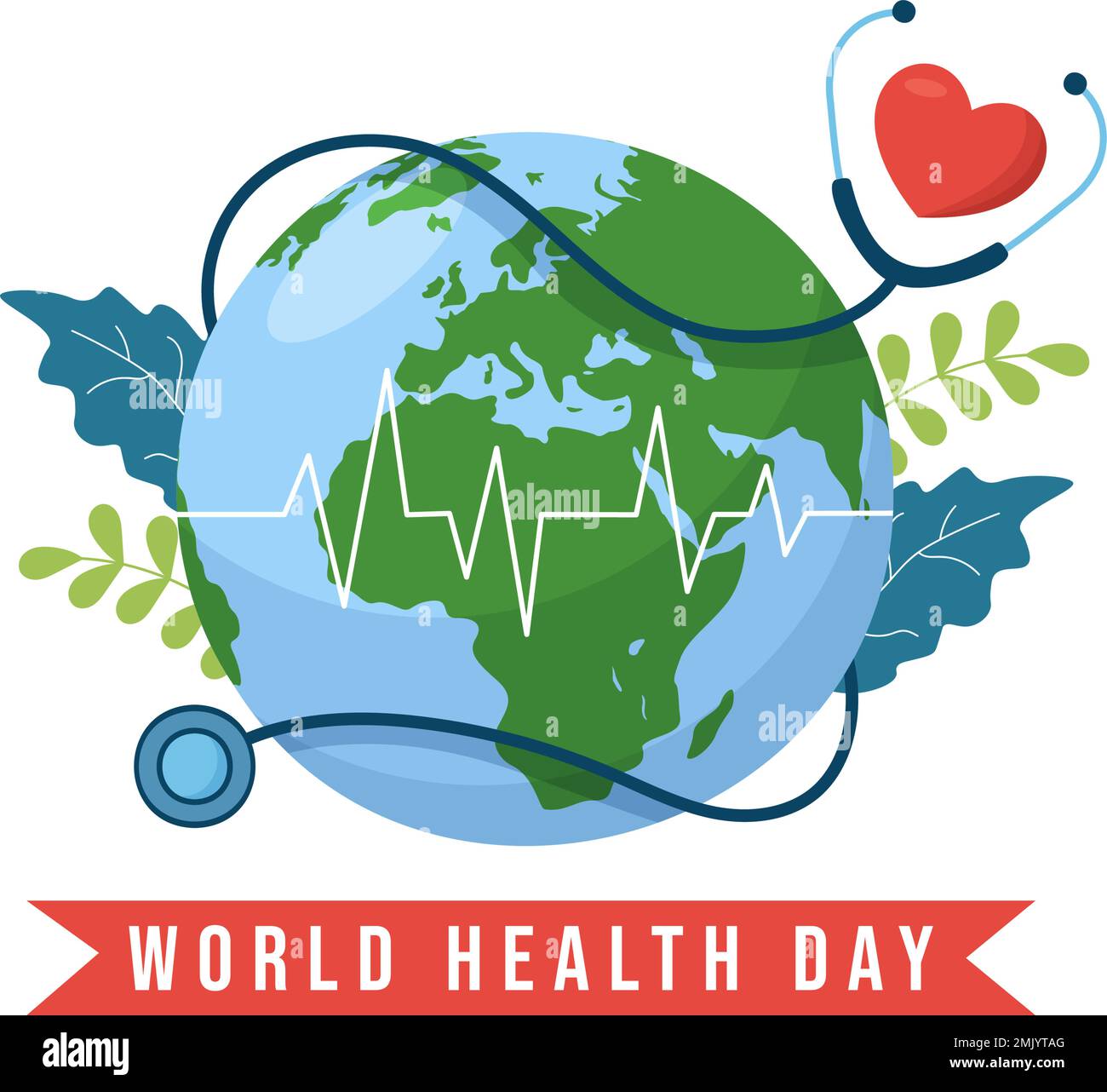World Health Day on April 7th Illustration with Earth and HealthCare ...