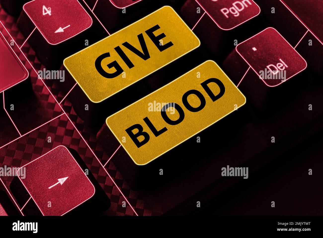 Conceptual caption Give Blood. Word Written on person voluntarily has ...