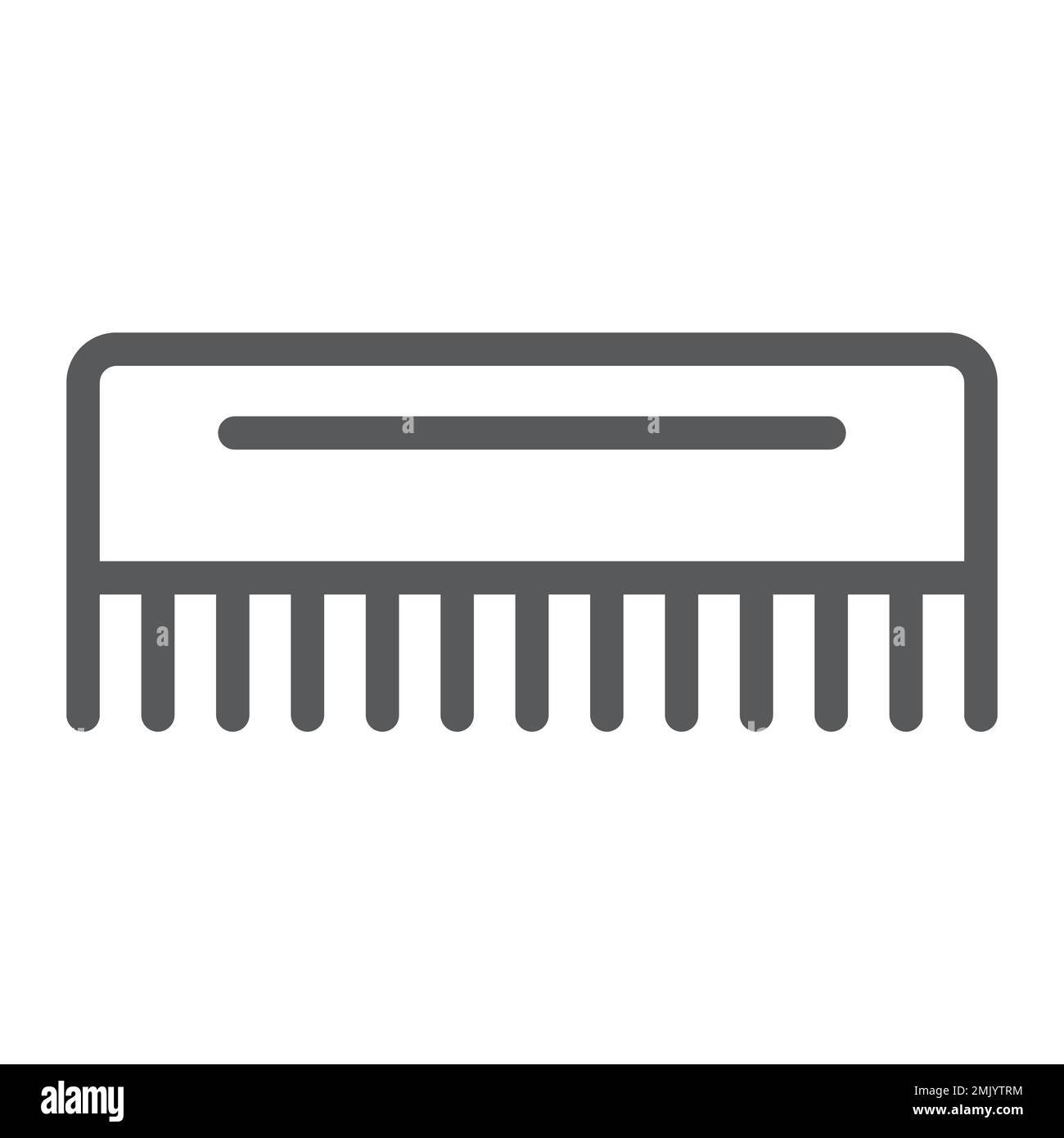 Comb line icon, hairdressing and accessories, hair brush sign, vector ...