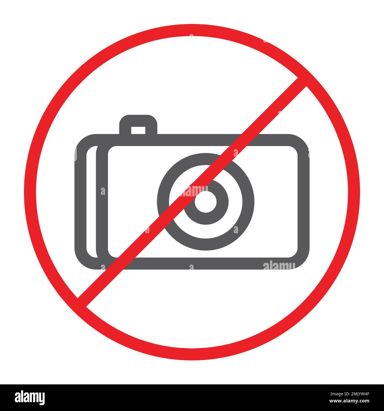 No photo line icon, prohibited and ban, no camera sign, vector graphics ...