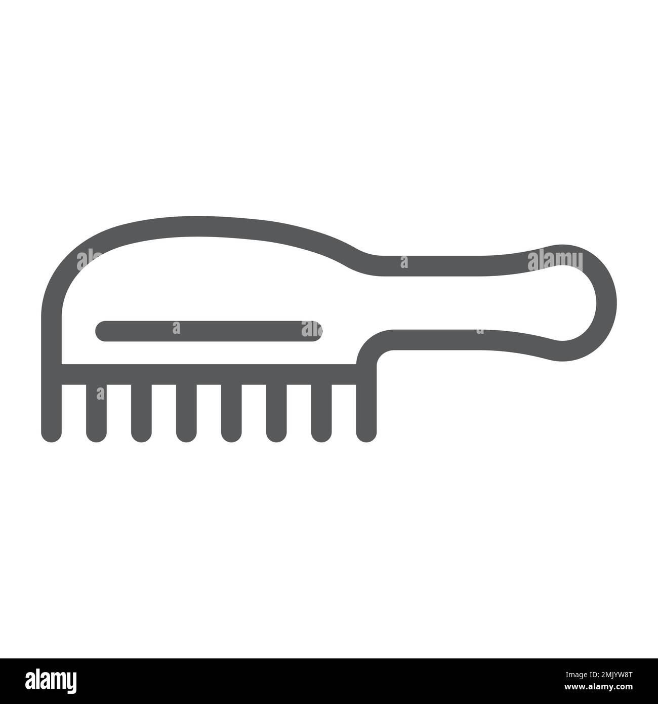 Comb line icon, hair and care, brush sign, vector graphics, a linear ...