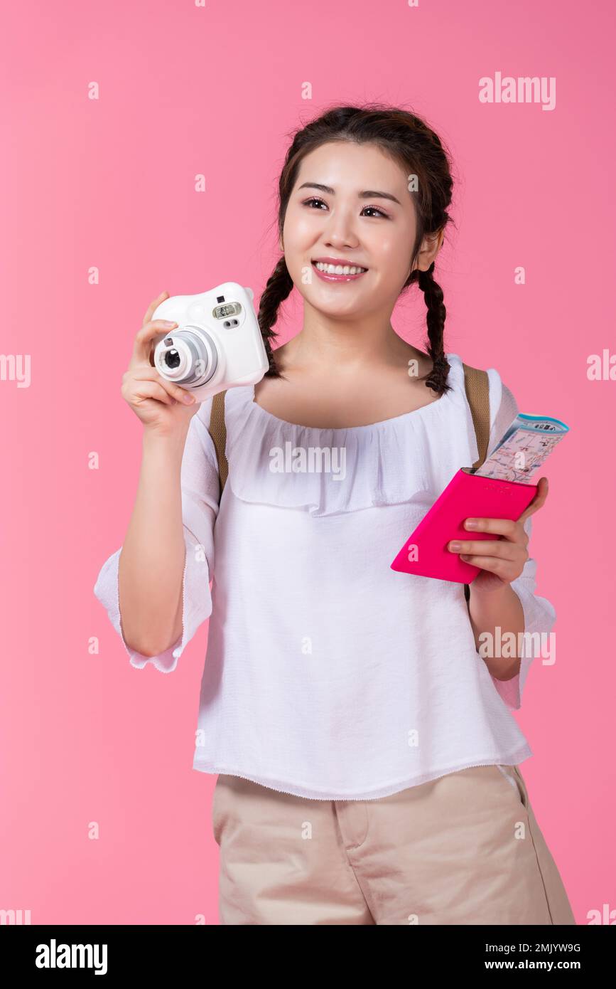 Take summer modelling young woman Stock Photo - Alamy