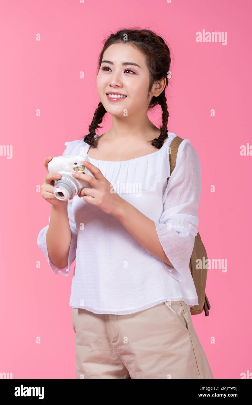 Take summer modelling young woman Stock Photo - Alamy