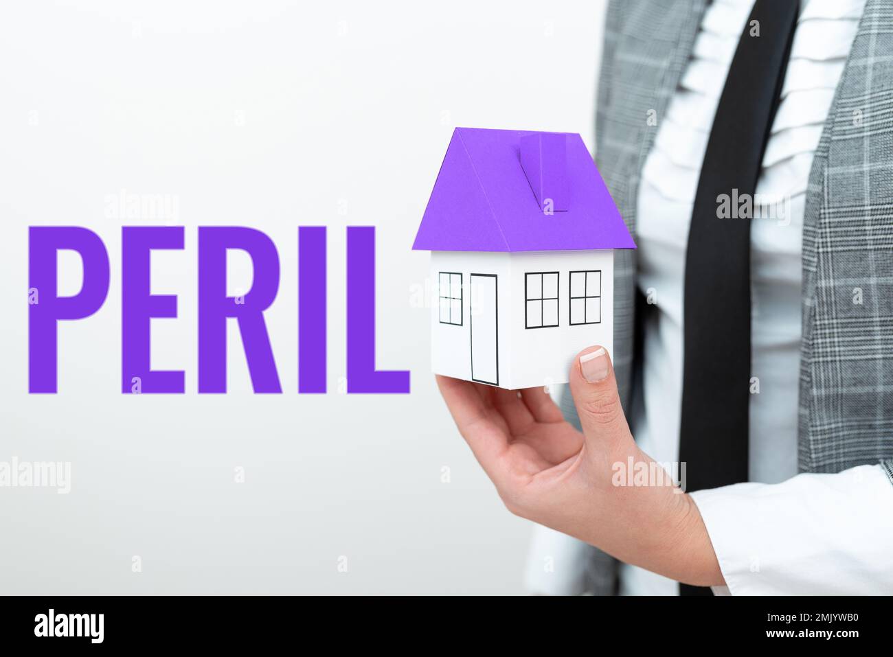 Conceptual caption Peril. Word Written on indicates something extremely ...