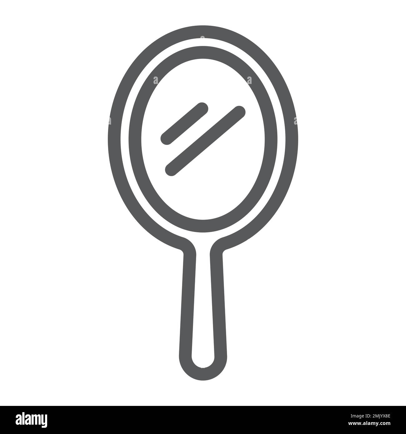 Hand mirror line icon, reflection and glass, portable mirror sign ...