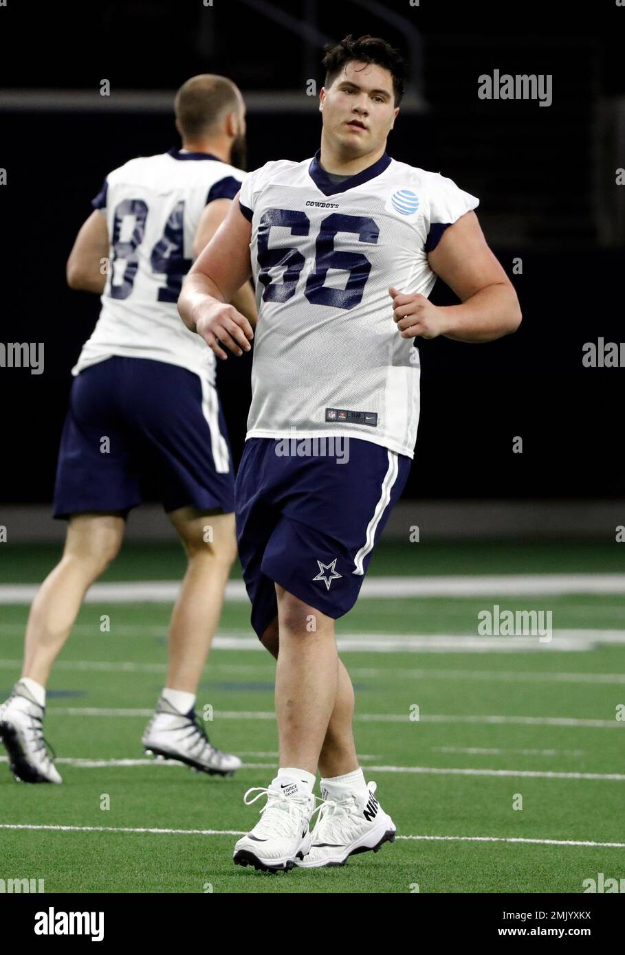 Dallas Cowboys rookie guard Connor McGovern (66) participates in drills ...