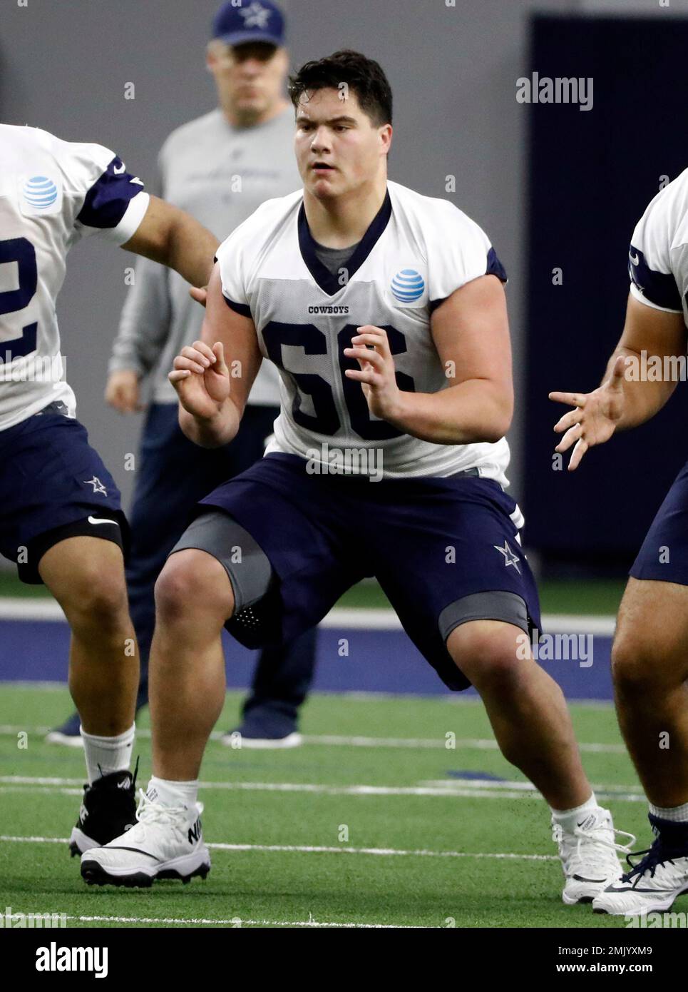 Dallas Cowboys rookie guard Connor McGovern (66) participates in drills ...