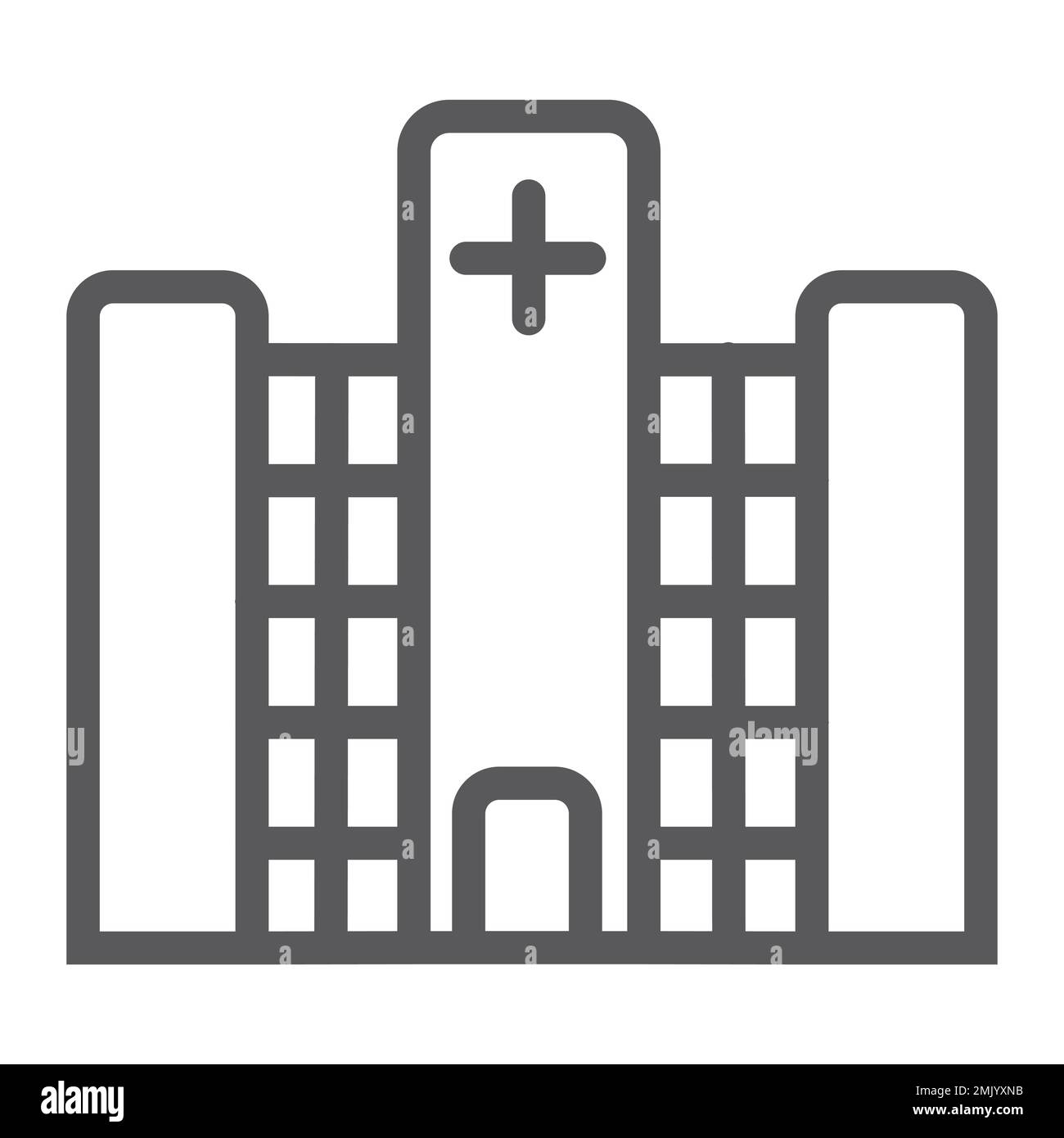 Hospital line icon, medicine and building, clinic sign, vector graphics ...