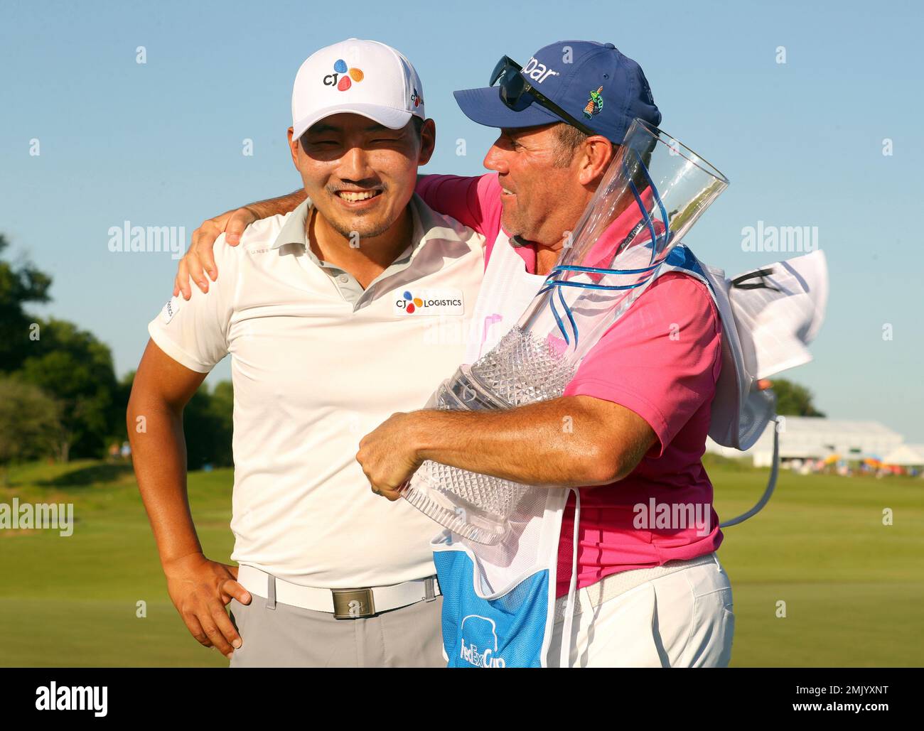 Sung Kang, winner of the Byron Nelson golf tournament, poses for a ...
