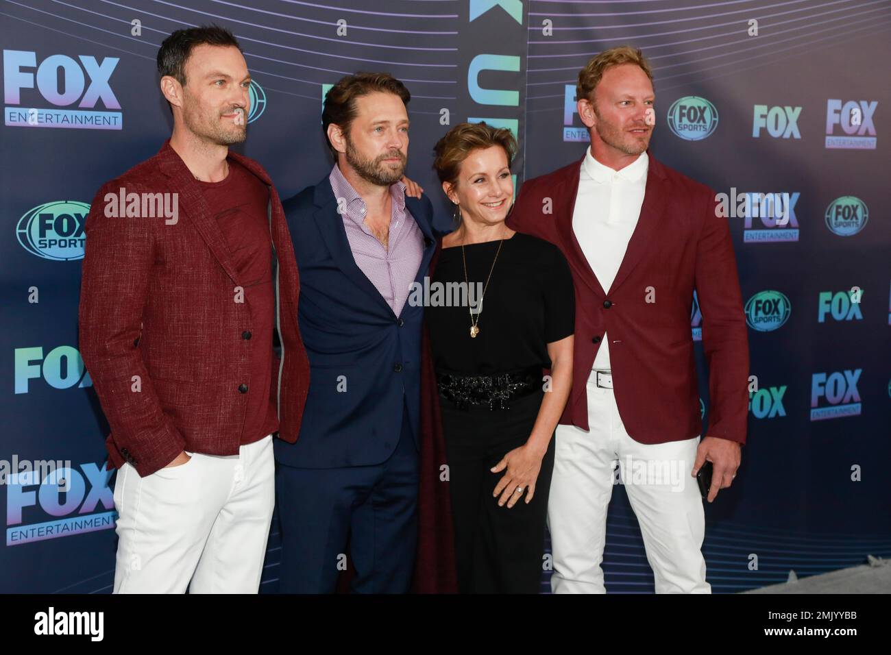 Brian Austin Green, from left, Jason Priestley, Gabrielle Carteris and ...