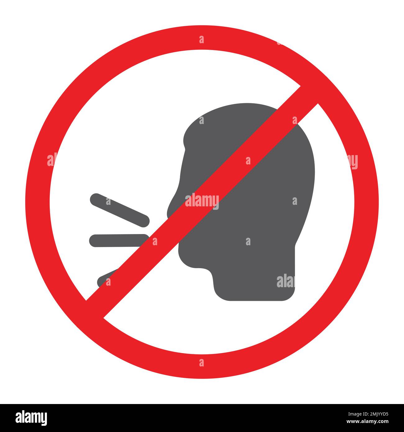 No talking glyph icon, prohibited and warning, do not speak sign ...