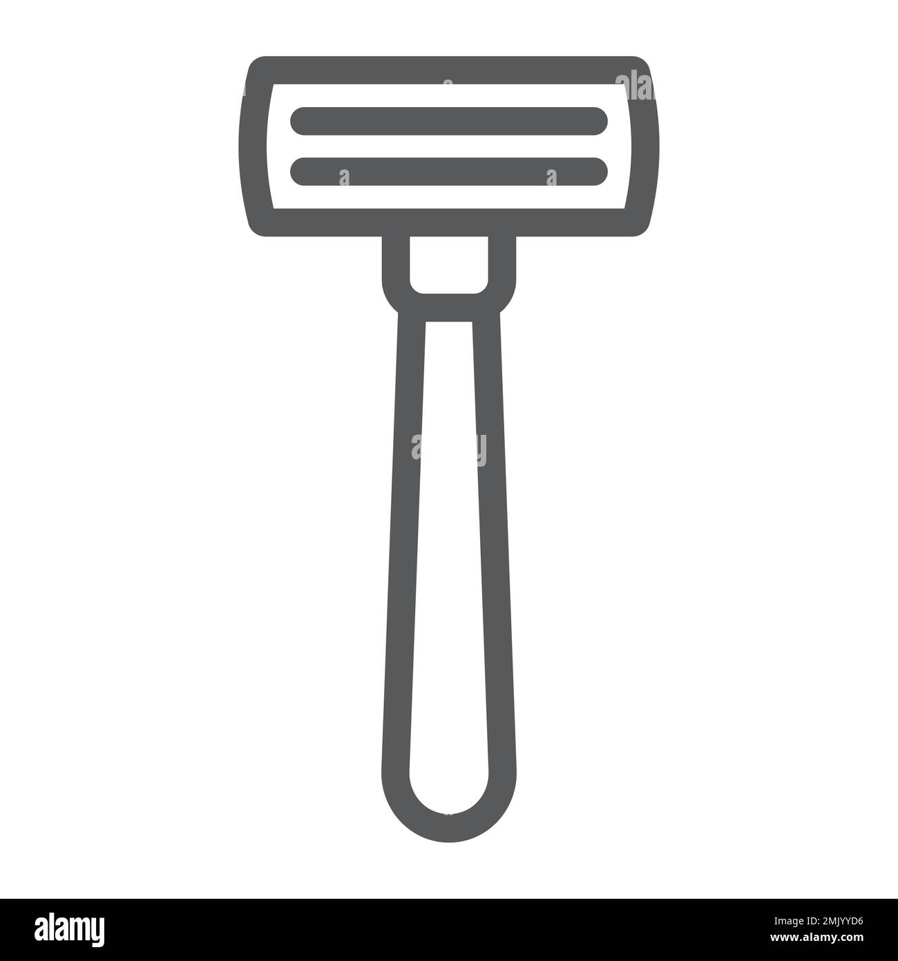 Razor line icon, barber and blade, shaver sign, vector graphics, a ...