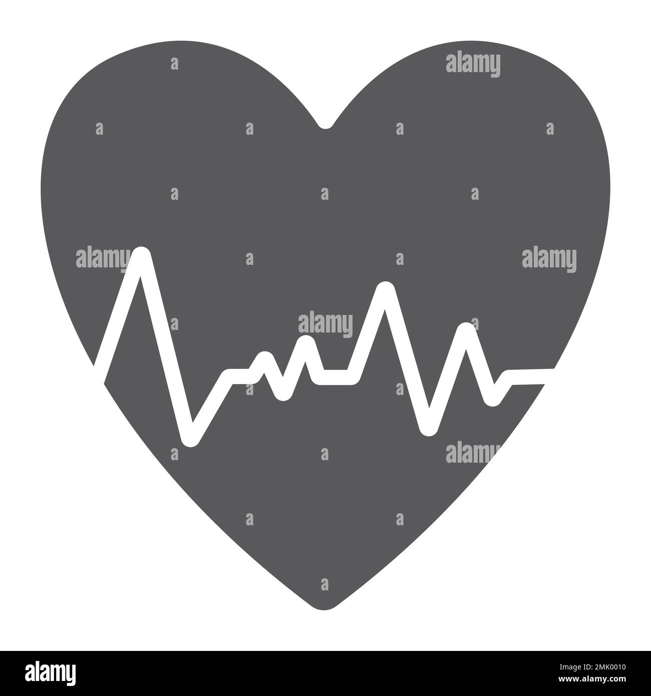 Heartbeat glyph icon, ecg and cardiology, heart cardiogram sign, vector graphics, a solid ...