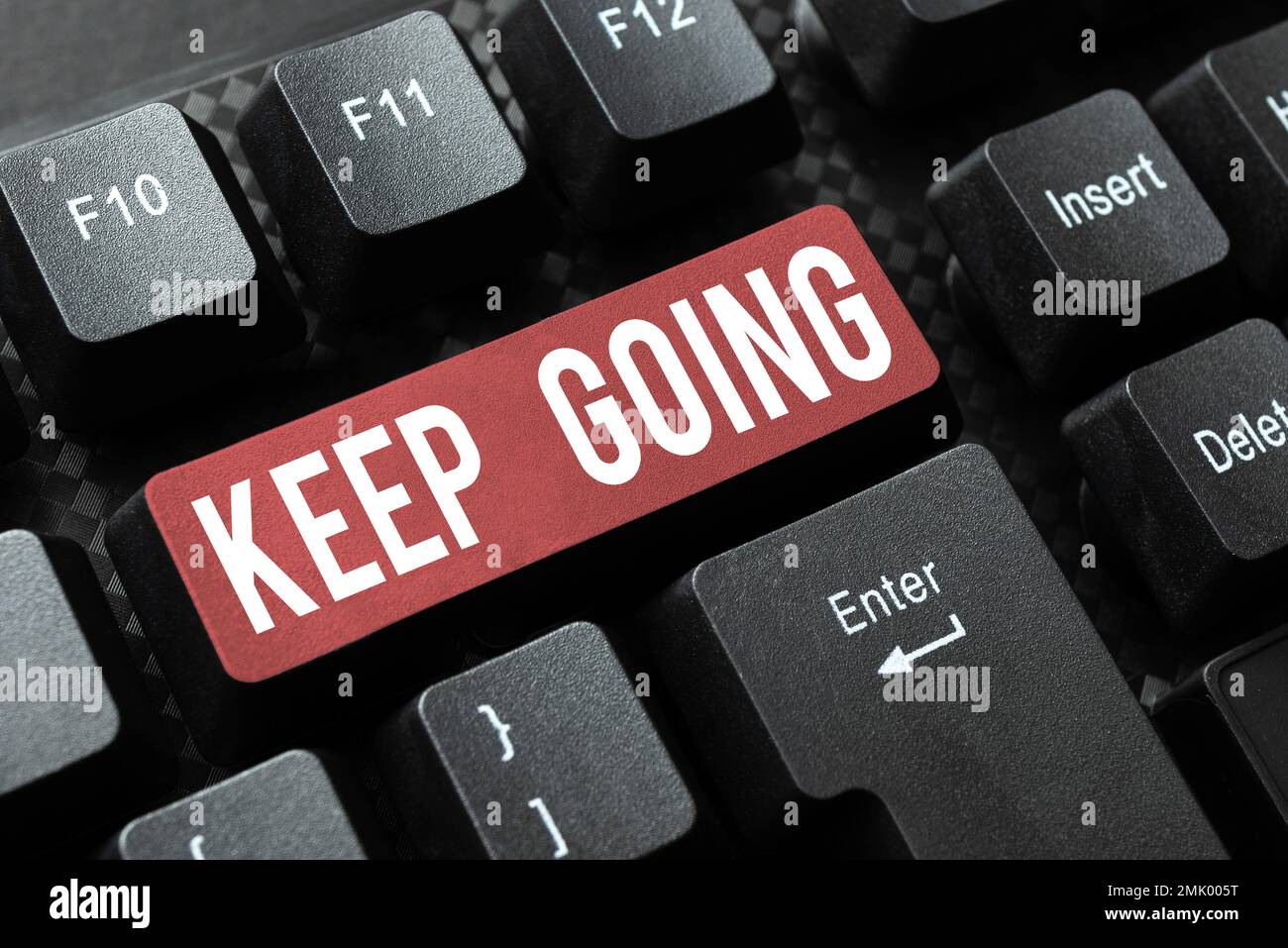 Text sign showing Keep Going. Word for make an effort to live normally ...