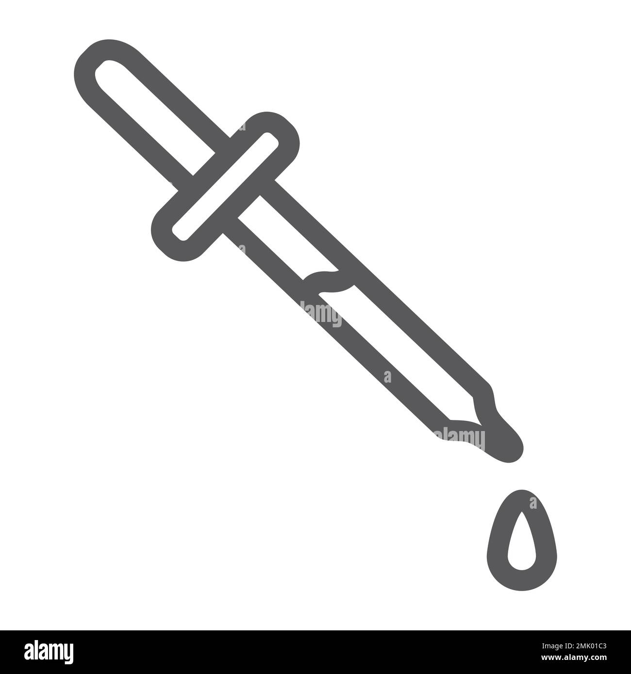 Pipette line icon, instrument and laboratory, dropper sign, vector ...