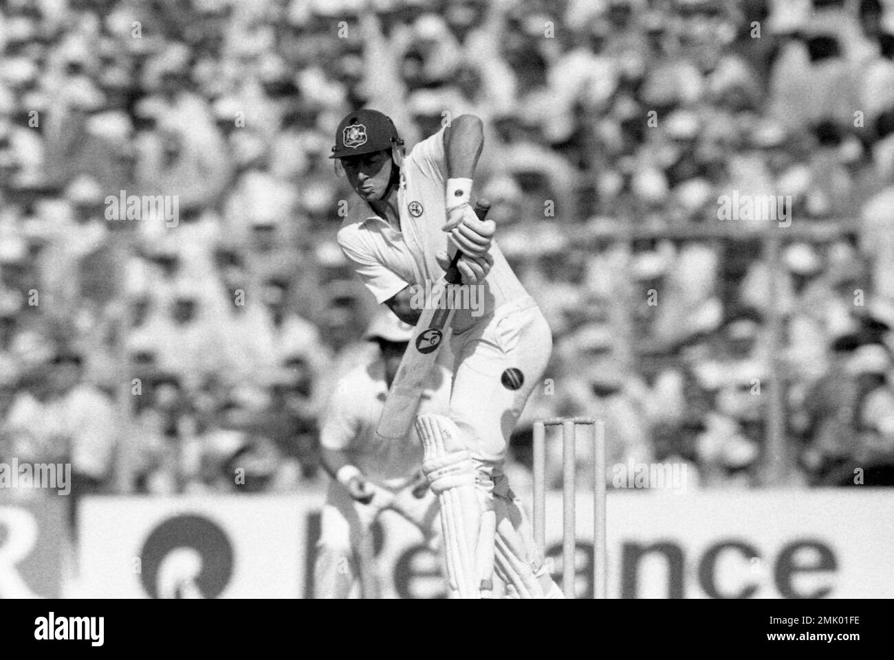 Australian batsman Geoff Marsh shown in the final of the Cricket World ...