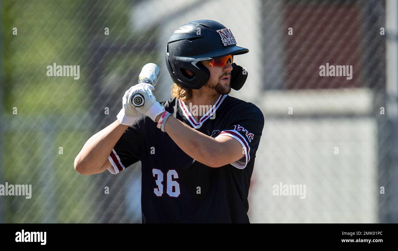 New Mexico State's Logan Ehnes waits for a pitch during an at-bat in an ...